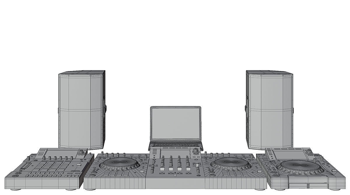 Pioneer Dj Music Set BLENDER 3D Model Cycles 3D model | CGTrader