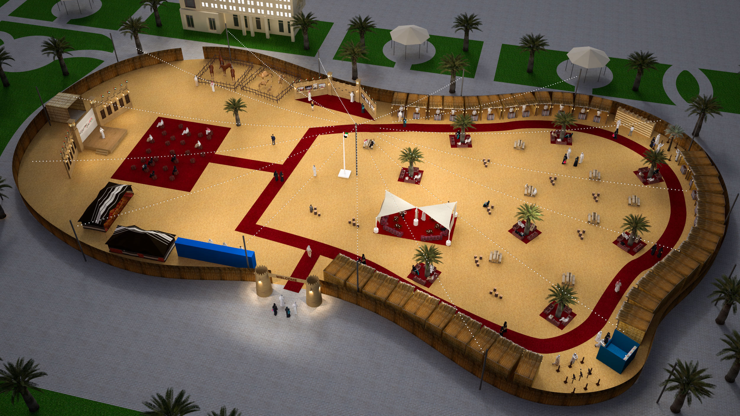 Arabian Village festival 3D model | CGTrader