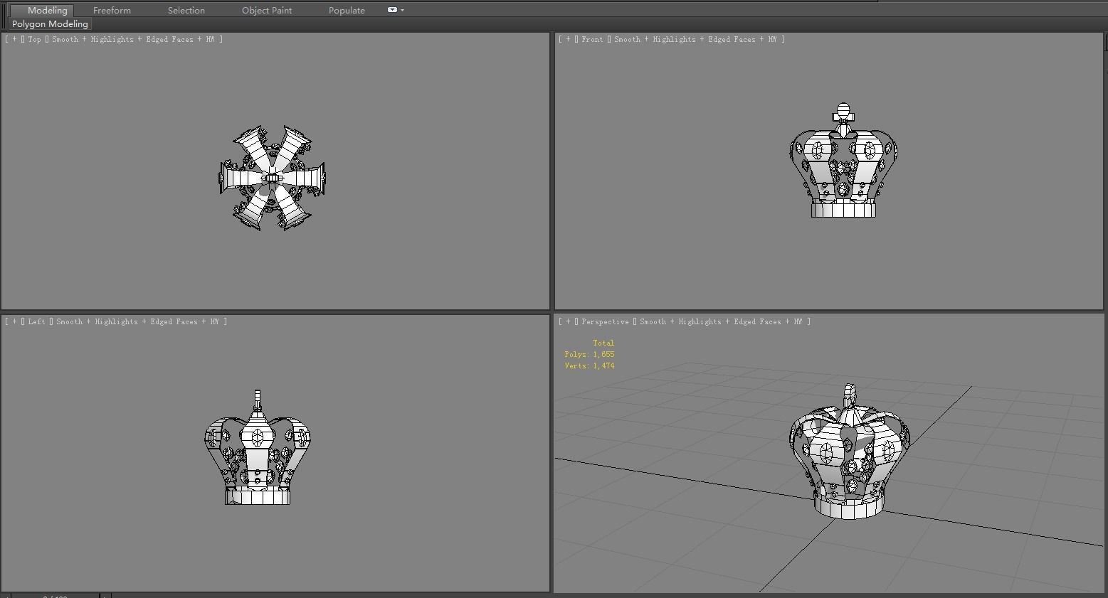 3D model Cartoon golden crown VR / AR / low-poly | CGTrader