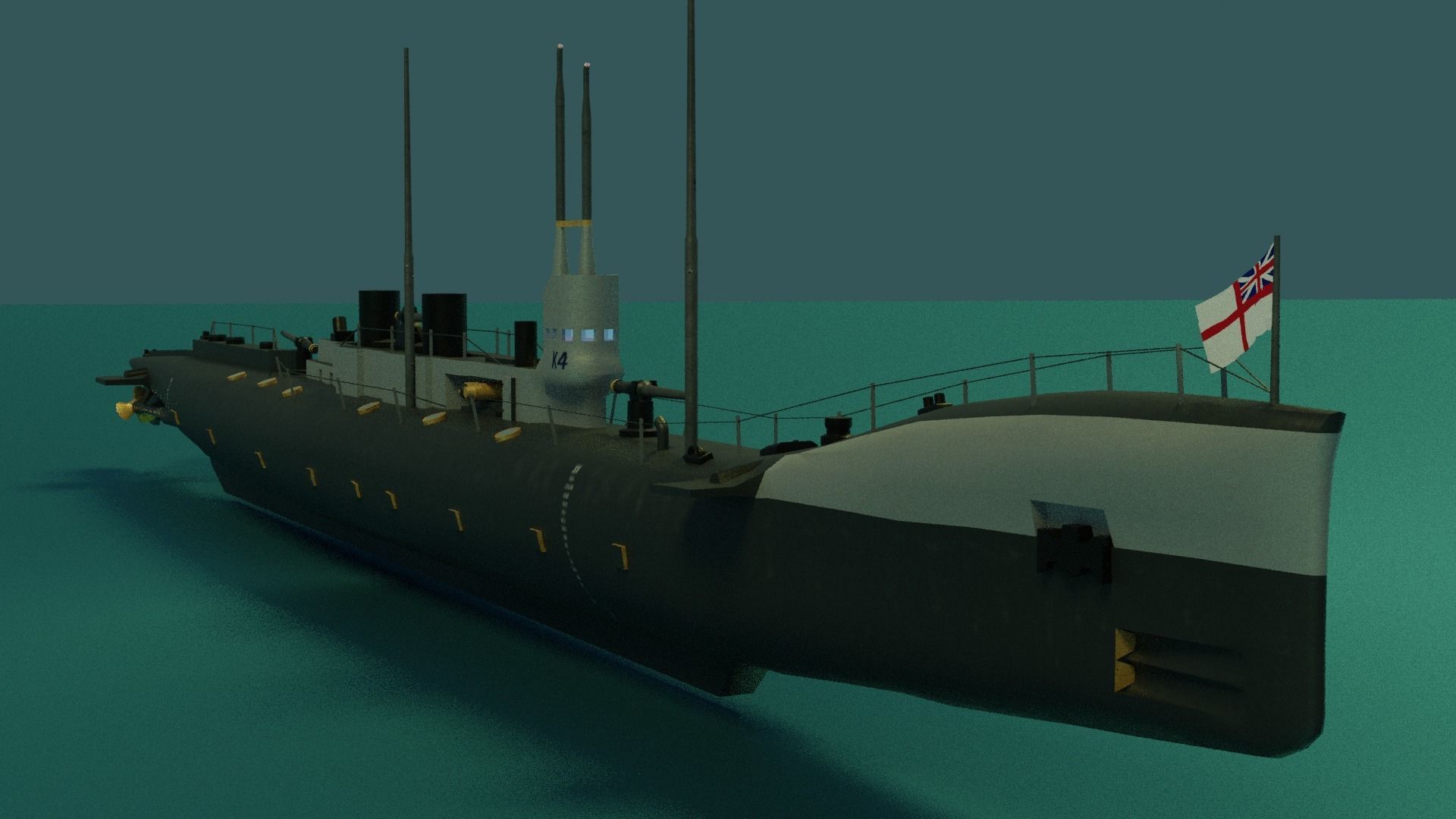 3D model HMS K4 Texture VR / AR / low-poly | CGTrader