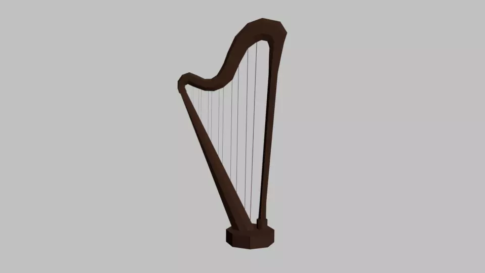 3D model Low Poly Harp VR / AR / low-poly | CGTrader