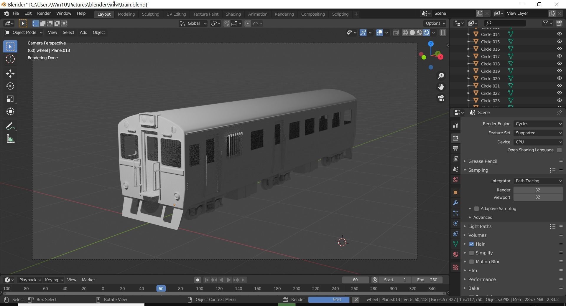 Train subway free 3D model | CGTrader