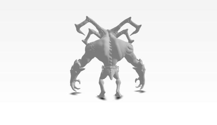 Armored-demon creature with long arms and legs 3D model | CGTrader