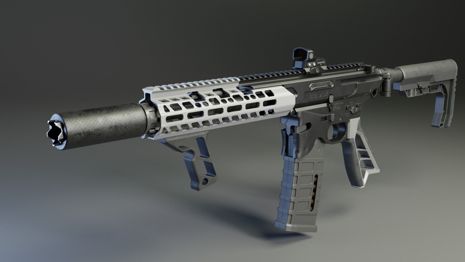 3D model Sig Sauer MCX Custom build Sig Sauer MCX Virtus VR / AR / low ...
