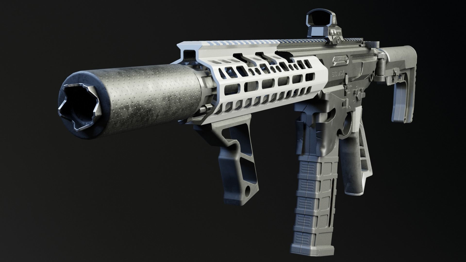3D model Sig Sauer MCX Custom build Sig Sauer MCX Virtus VR / AR / low ...