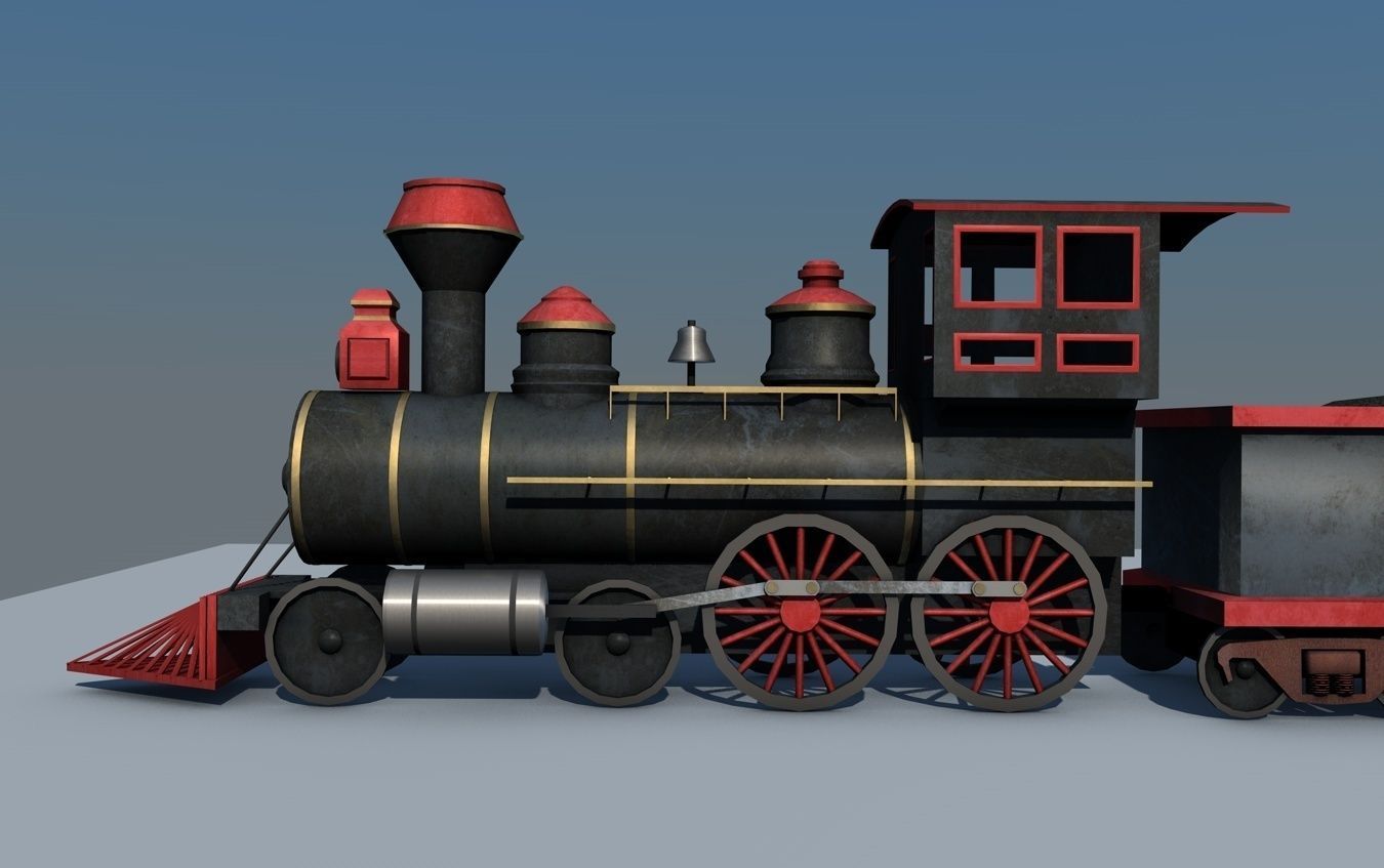 3D model Low Poly Steam Engine Train VR / AR / low-poly | CGTrader