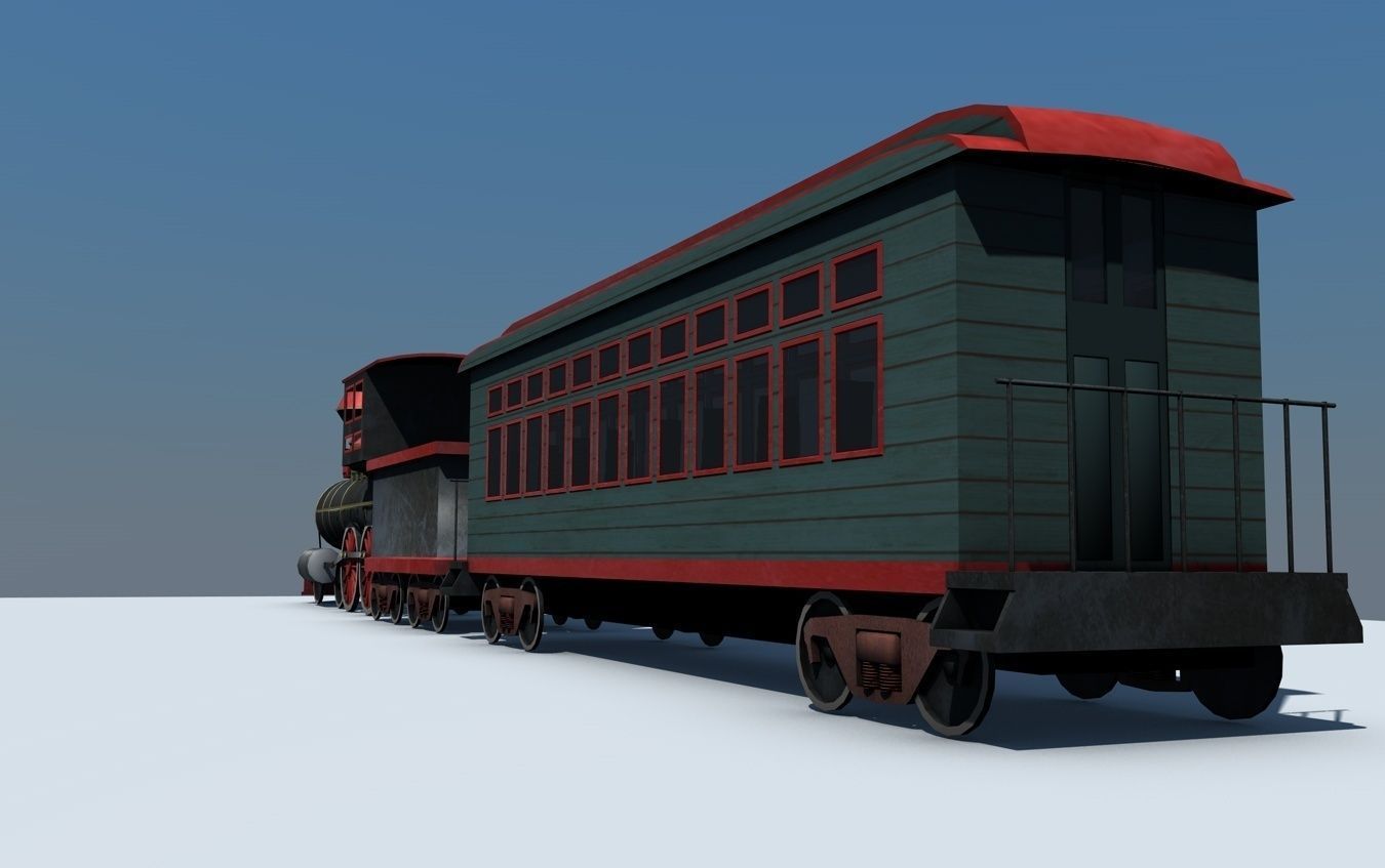 3D model Low Poly Steam Engine Train VR / AR / low-poly | CGTrader