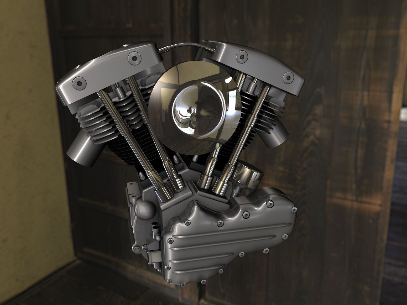 Harley Shovelhead Motorcycle Engine 3D Model OBJ 3DS FBX C4D DXF STL ...