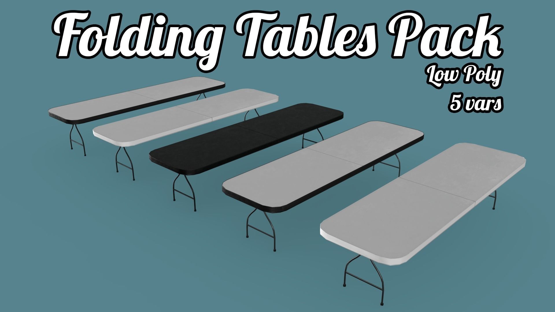 Folding Tables Pack - Low Poly free VR / AR / low-poly 3D model | CGTrader