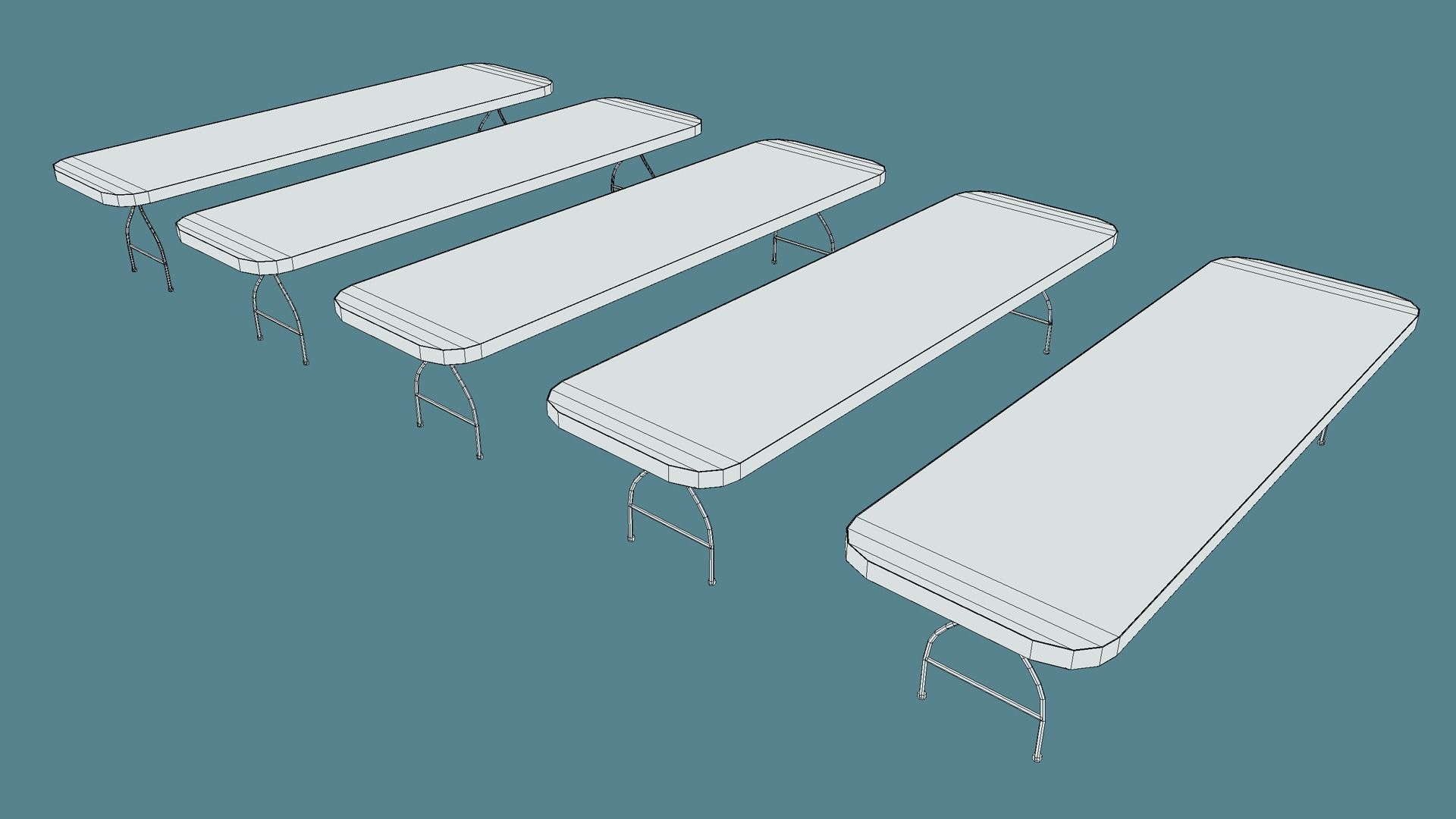 Folding Tables Pack - Low Poly free VR / AR / low-poly 3D model | CGTrader