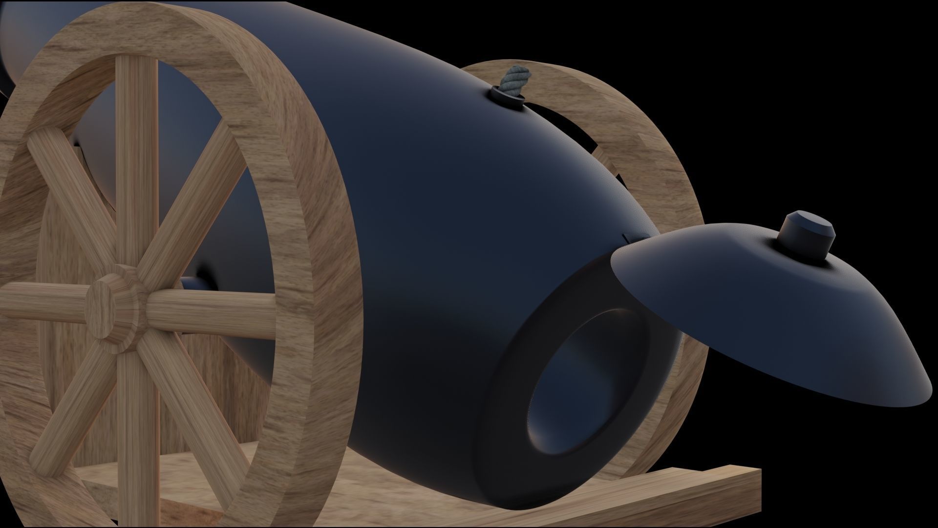3D model low poly cannon on wooden wheel VR / AR / low-poly | CGTrader