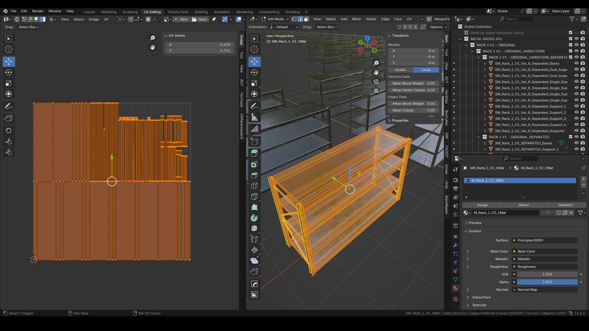 3D model Metal Rack 1 Pack V2 JFG VR / AR / low-poly | CGTrader