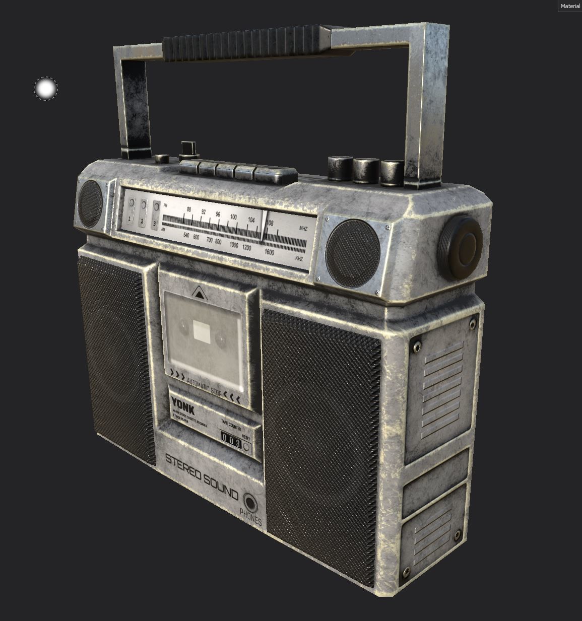 3D model 80s stereo radio cassette player LOW POLY GAME ASSET VR / AR ...