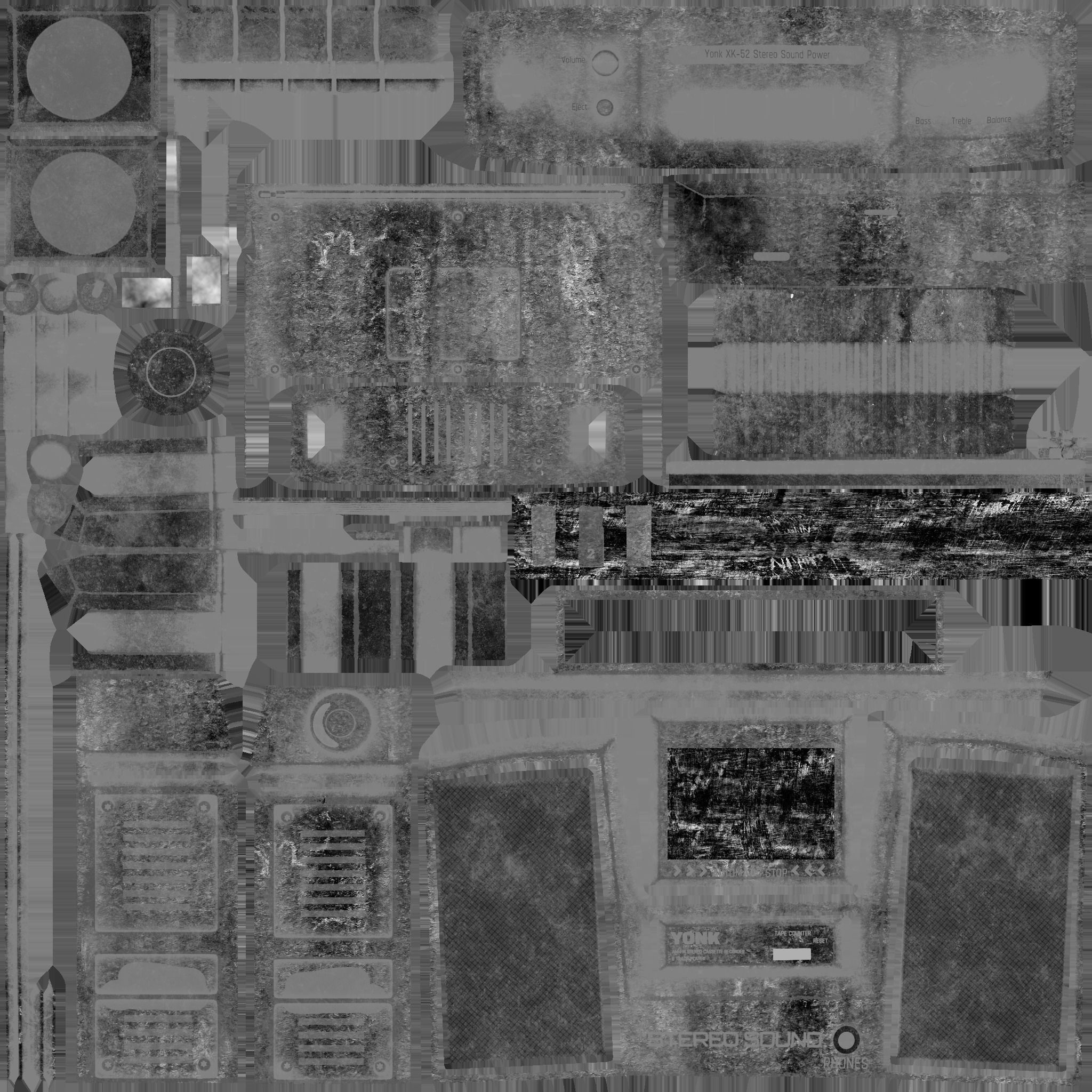 3D model 80s stereo radio cassette player LOW POLY GAME ASSET VR / AR ...