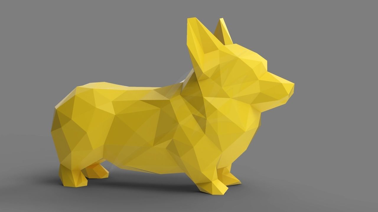 Lowpoly Corgi STL for 3D model 3D printable | CGTrader