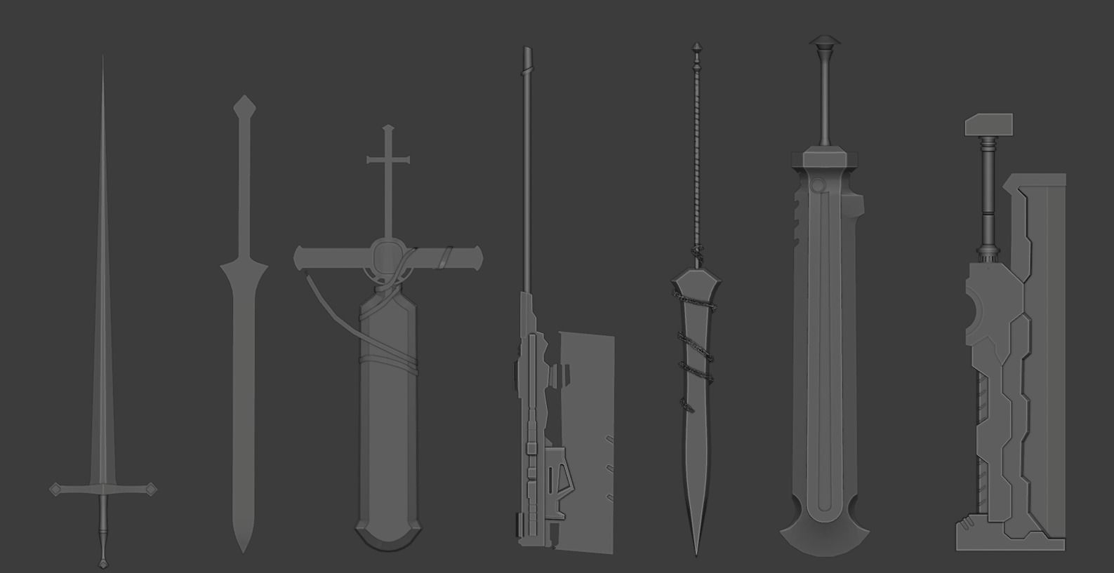 3D model 14 Fantasy Weapons VR / AR / low-poly | CGTrader