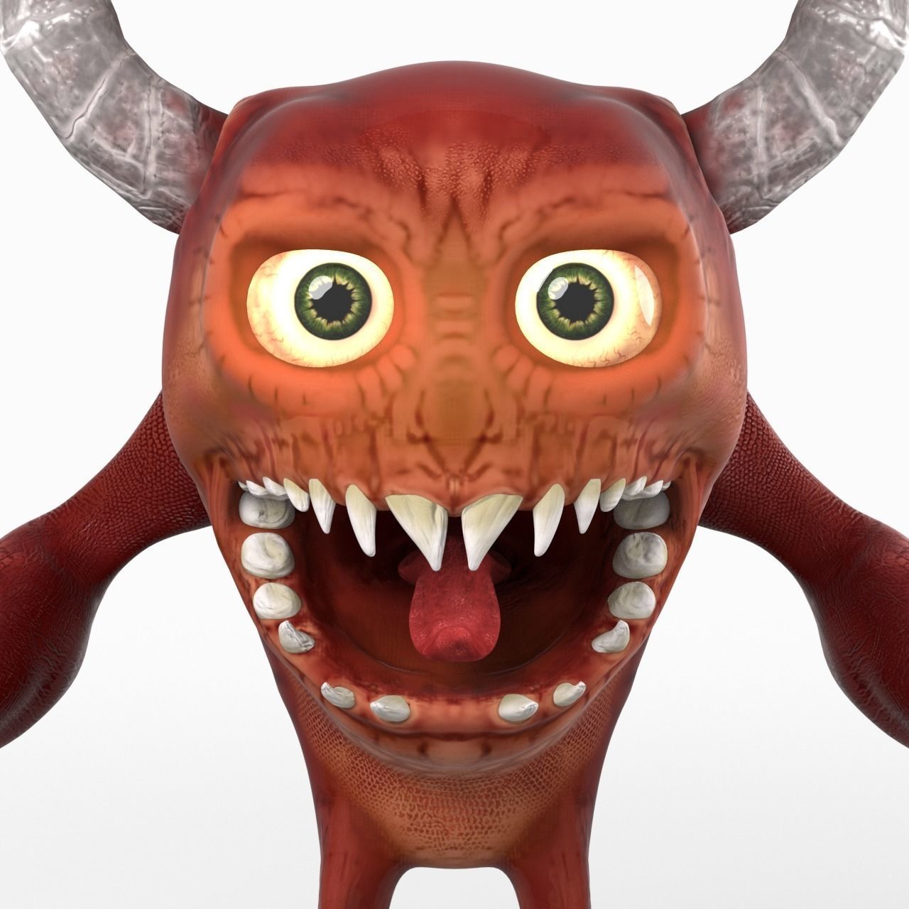 3D model Funny Cartoon Demon with Horns VR / AR / low-poly | CGTrader