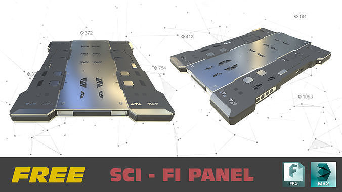 Sci-Fi Panel free 3D model | CGTrader
