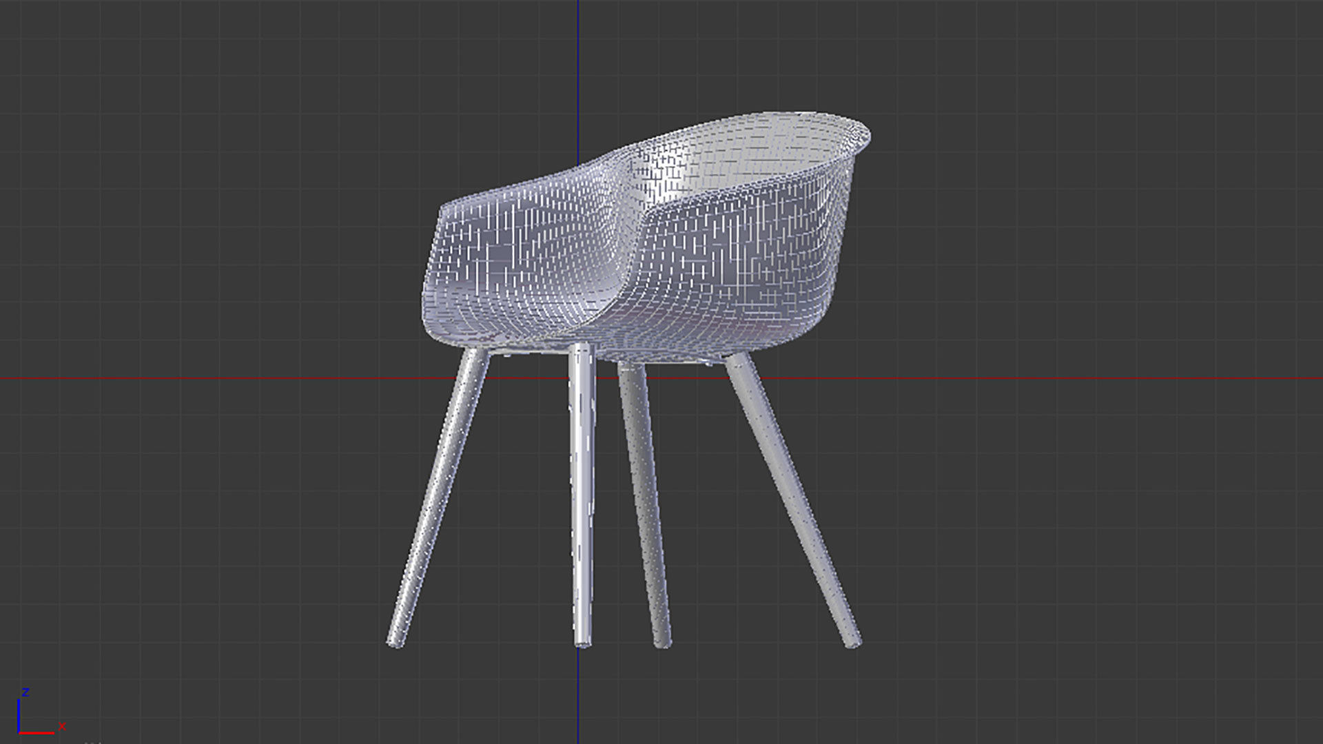 Curved-Back Plastic Dining Chair 3D model | CGTrader