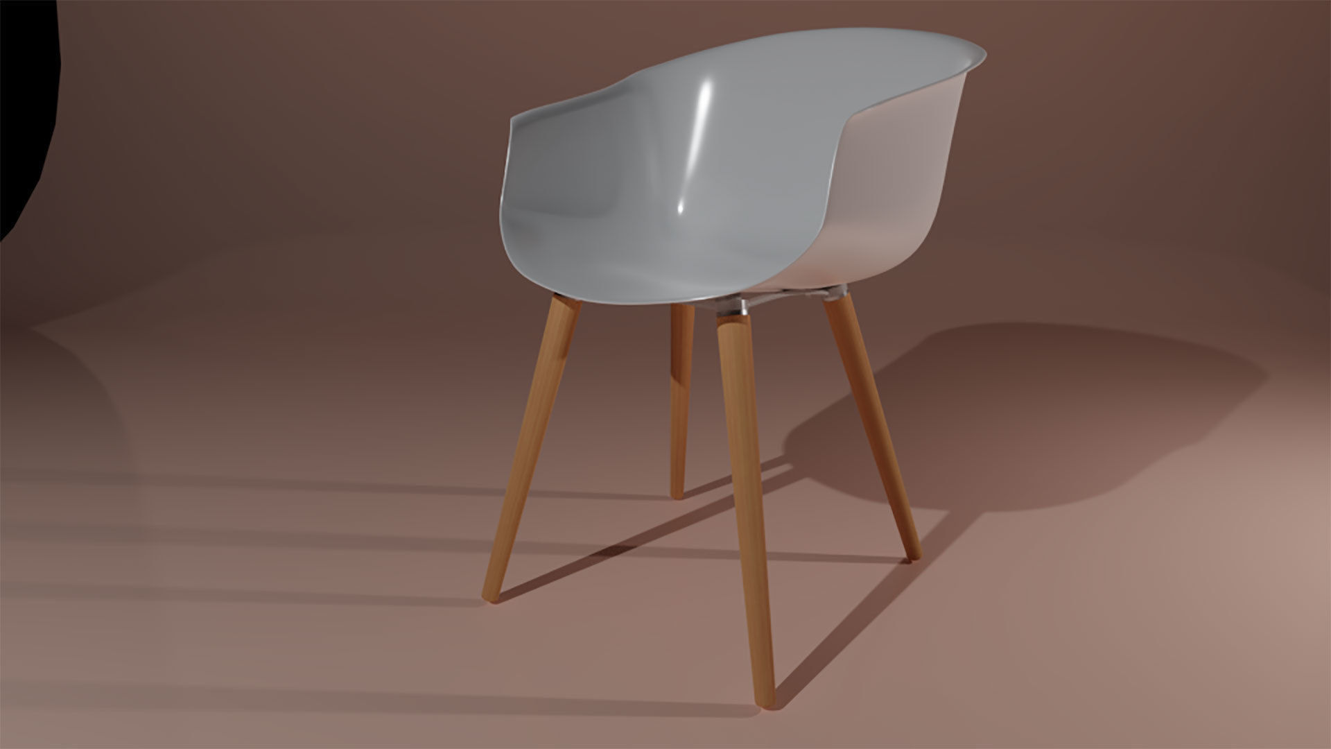 Curved-Back Plastic Dining Chair 3D model | CGTrader