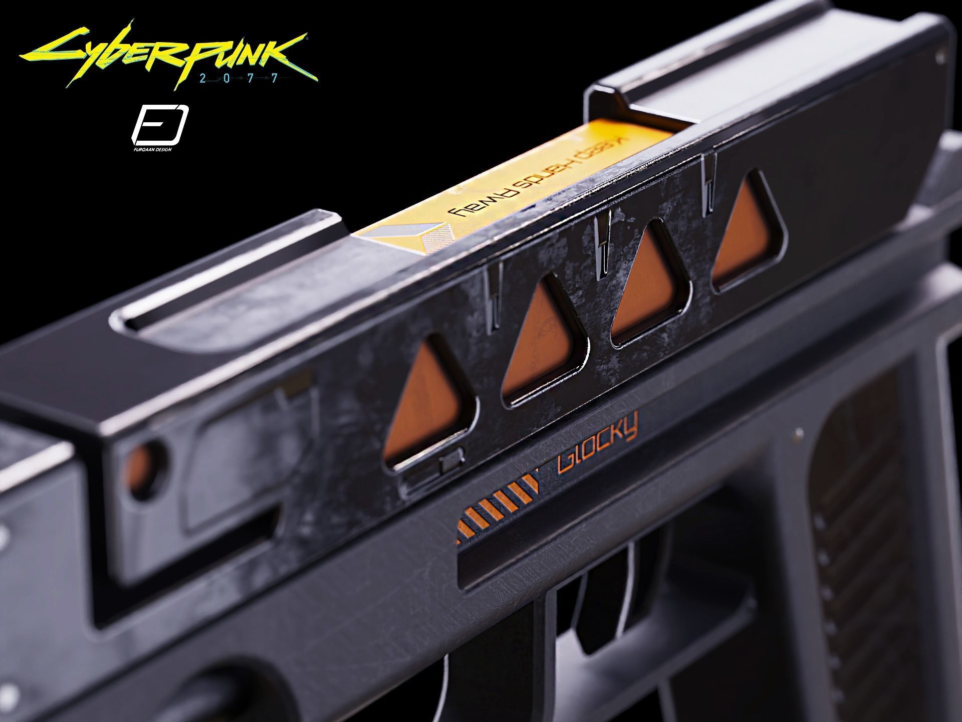 3D model Cyberpunk Pistol PBR Gun VR / AR / low-poly | CGTrader