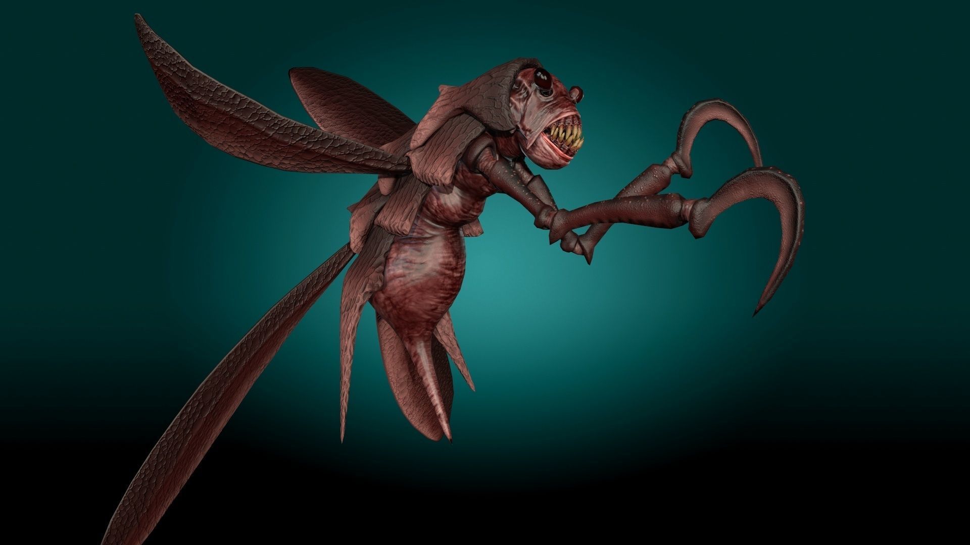 3D model Flying Shell Monster VR / AR / low-poly rigged animated | CGTrader