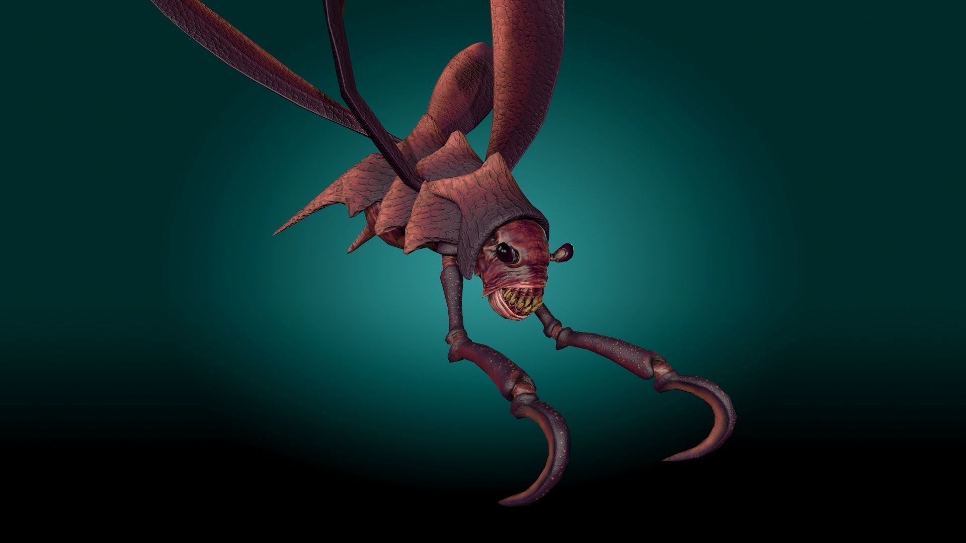 3D model Flying Shell Monster VR / AR / low-poly rigged animated | CGTrader