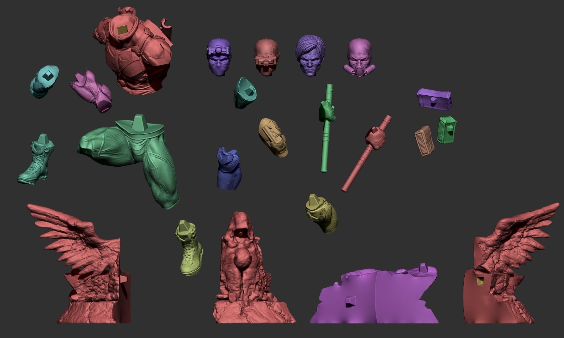 Nightwing statue of man holding eagle 3D model 3D printable | CGTrader