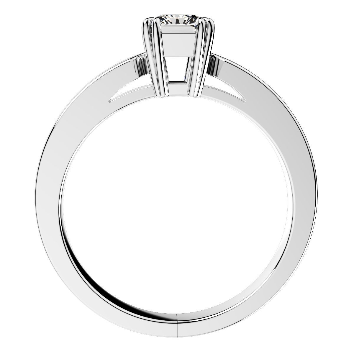 Diamond Radiant Shape Solitaire Ring CAD Design-CC118RD 3D model 3D ...