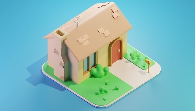 3D model Lowpoly cartoon house VR / AR / low-poly | CGTrader