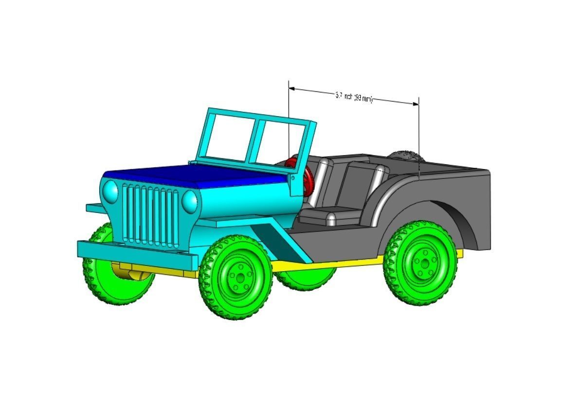 Simple Jeep 3D model 3D printable | CGTrader