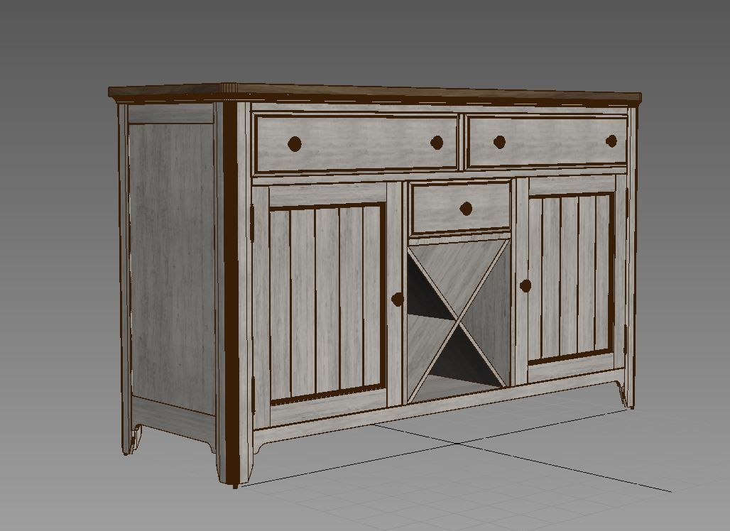 Farmhouse Reimagined Buffet 3D model | CGTrader