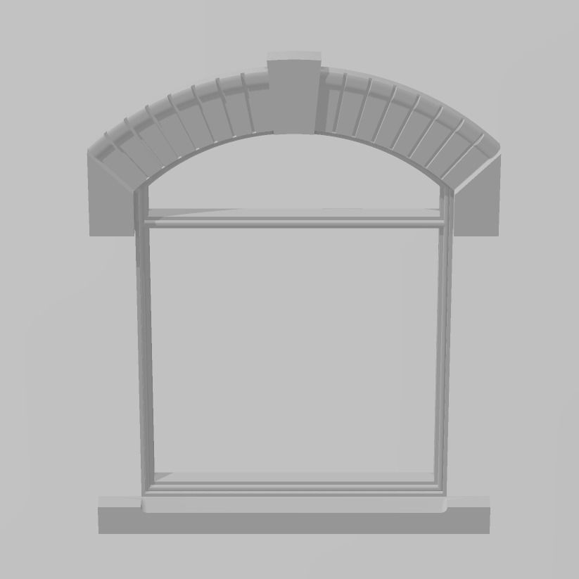 ARCHED WINDOW AND FRAME 7MM SCALE O GAUGE MODEL RAILWAY 3D model 3D ...