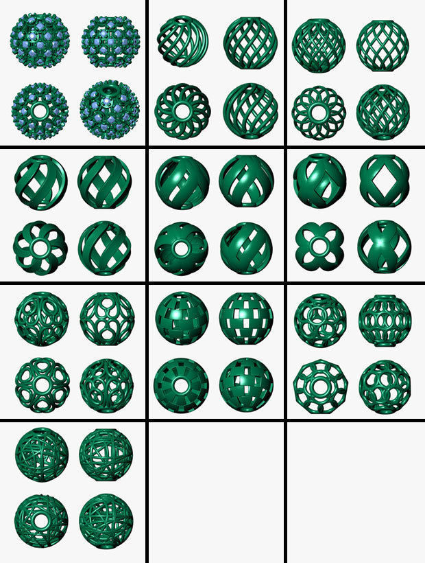 50 Spherical beads 3D model 3D printable | CGTrader