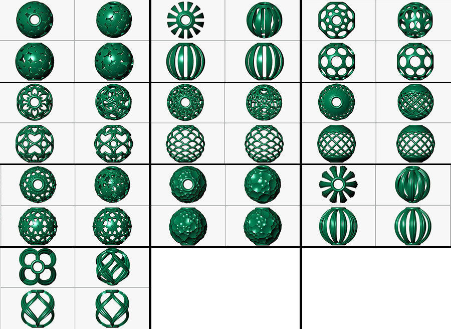 50 Spherical beads 3D model 3D printable | CGTrader