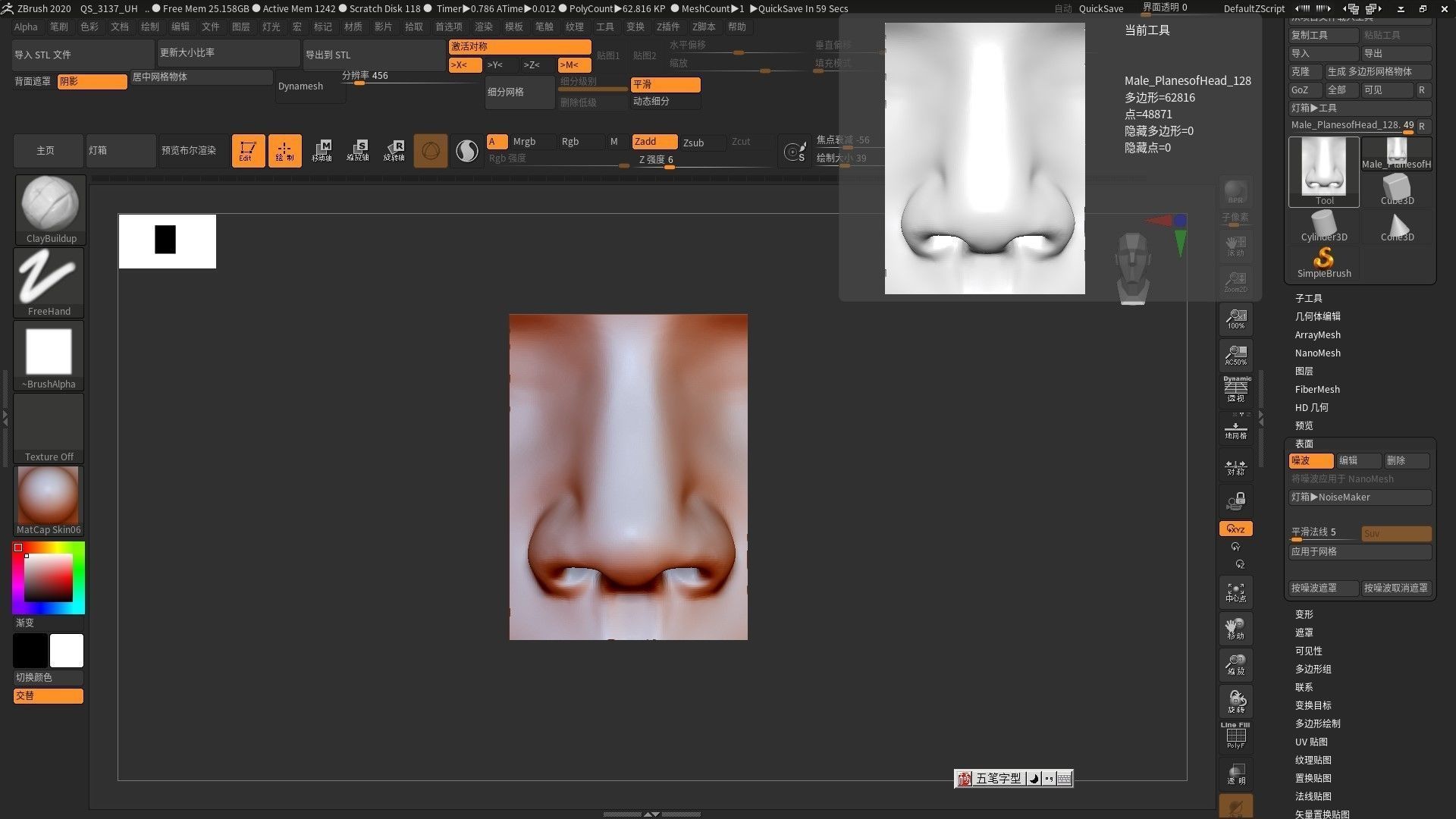 Human nose model It can be printed in 3D Organ nose 3D model 3D ...