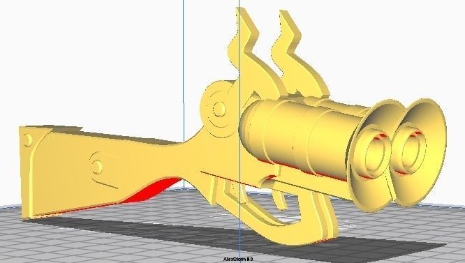Steampunk double-barreled musket 3D model 3D printable | CGTrader