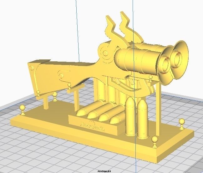 Steampunk double-barreled musket 3D model 3D printable | CGTrader