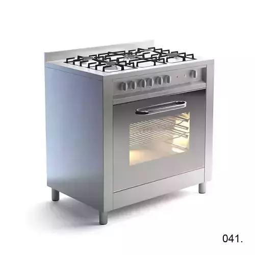 002 Kitchen Appliances 041 of 100 Cooking plaque gaz oven four 3D model ...