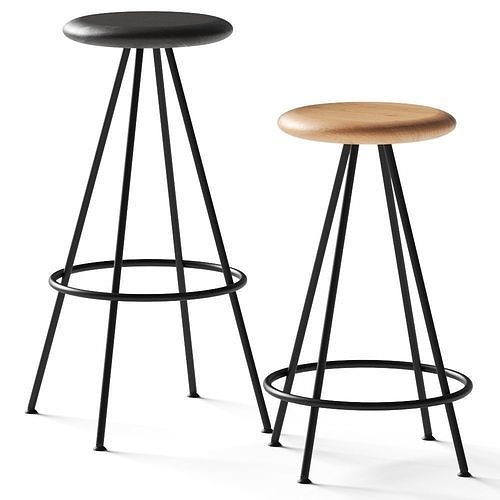 Inclass Sun Wood Bar Stools 3D model | CGTrader