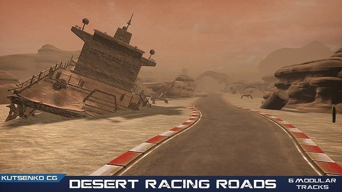 3D model Desert Racing Roads VR / AR / low-poly | CGTrader