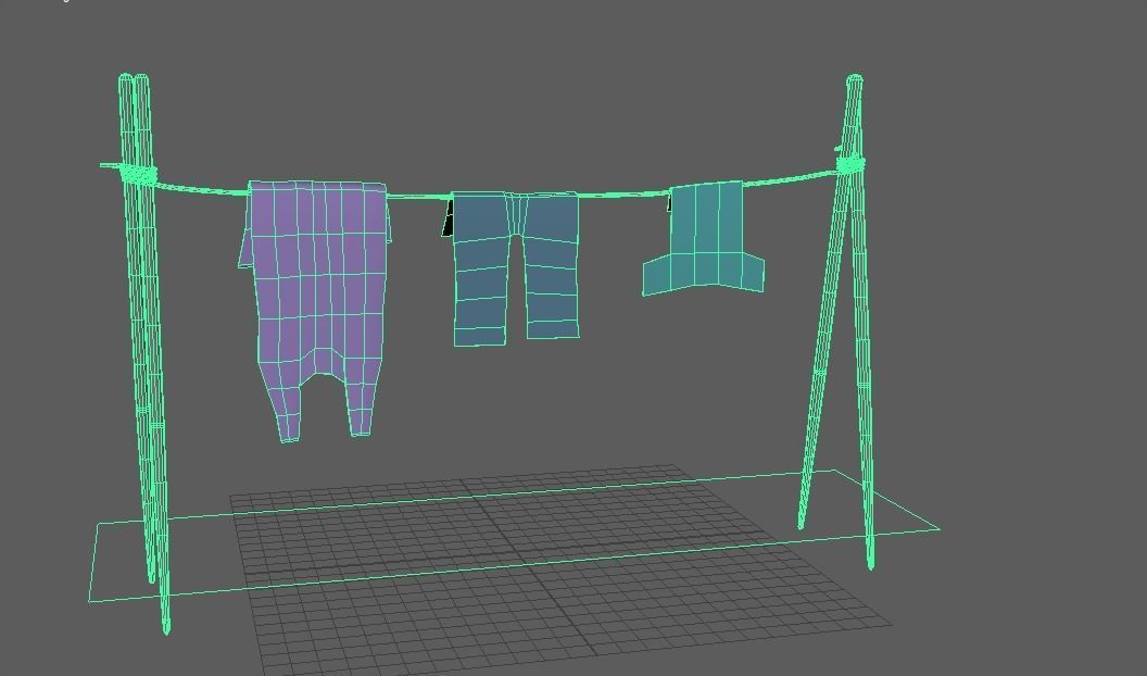 clothes line 3D model rigged | CGTrader
