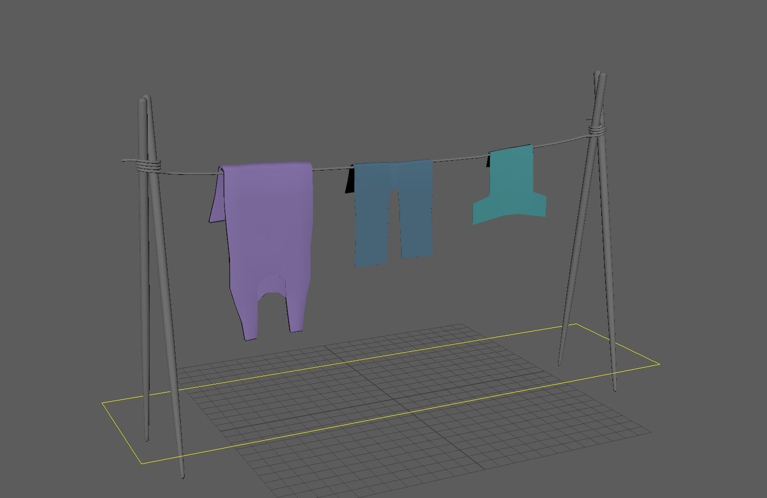 clothes line 3D model rigged | CGTrader