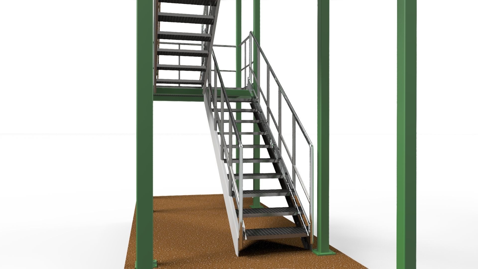 Steel Platform and exit stairs 3D model | CGTrader