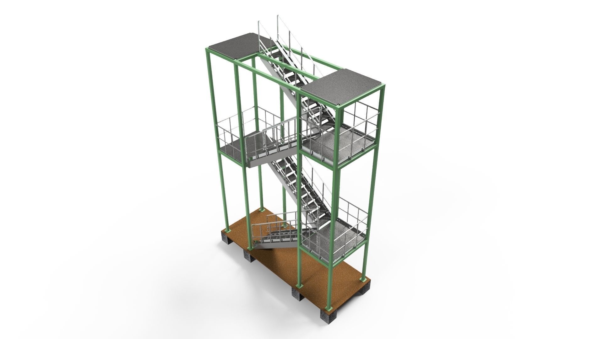 Steel Platform and exit stairs 3D model | CGTrader