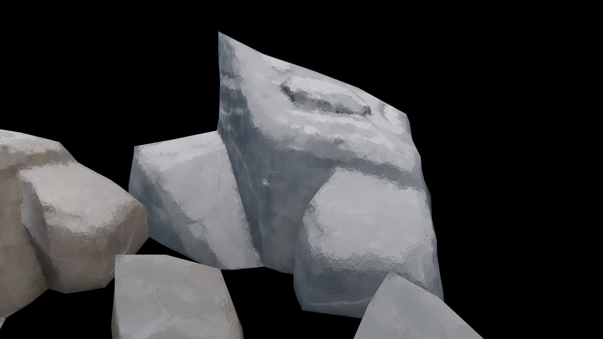 3D model Stylized Ghibli Rocks 1 VR / AR / low-poly | CGTrader