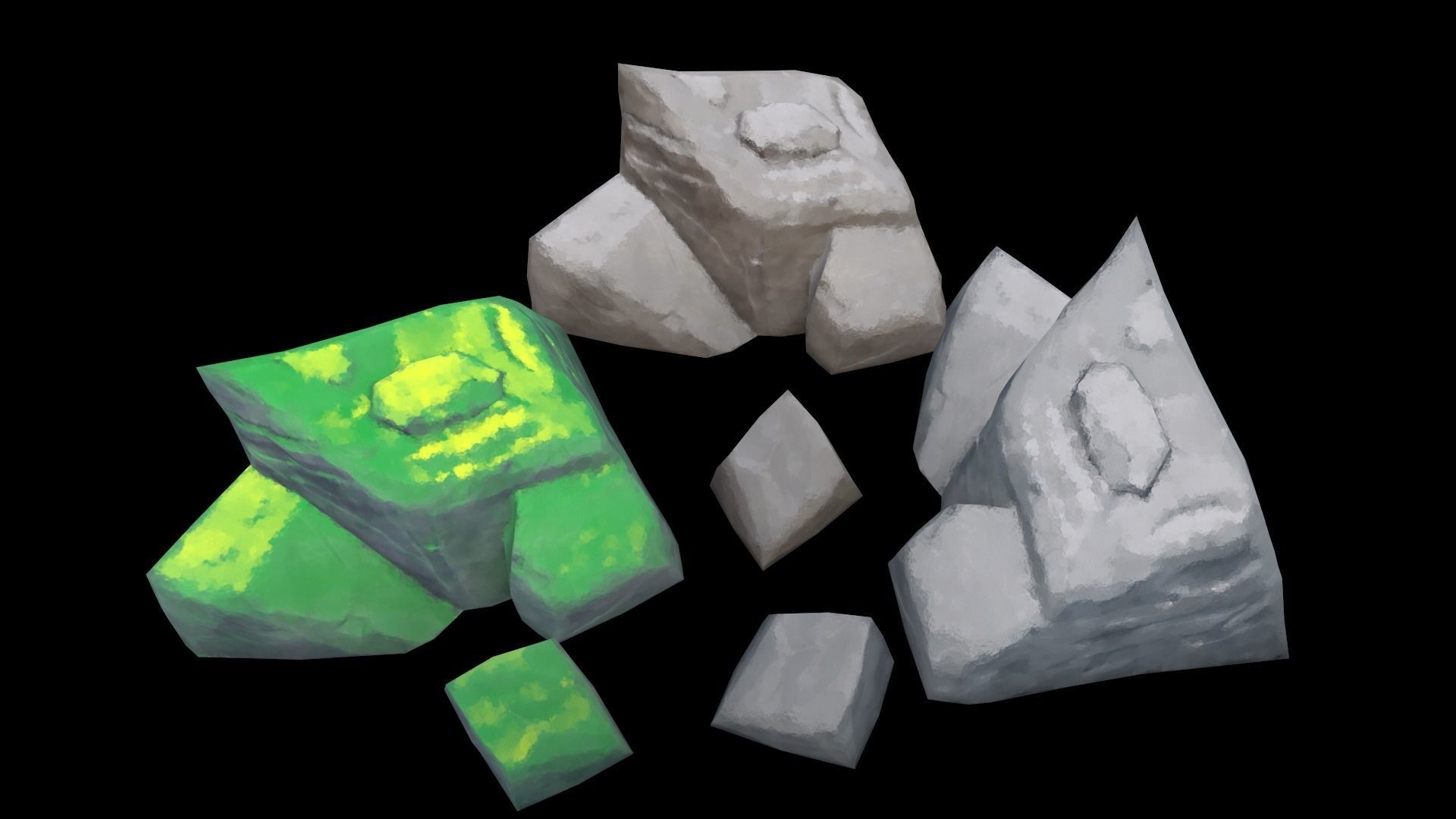 3D model Stylized Ghibli Rocks 1 VR / AR / low-poly | CGTrader