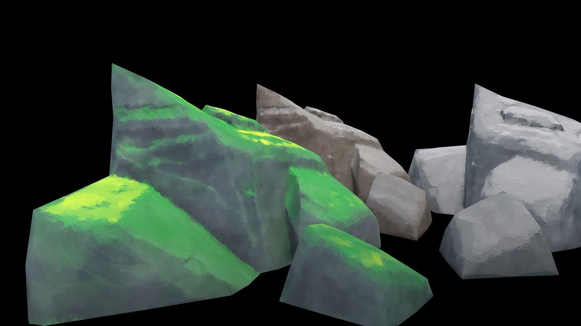 3D model Stylized Ghibli Rocks 1 VR / AR / low-poly | CGTrader