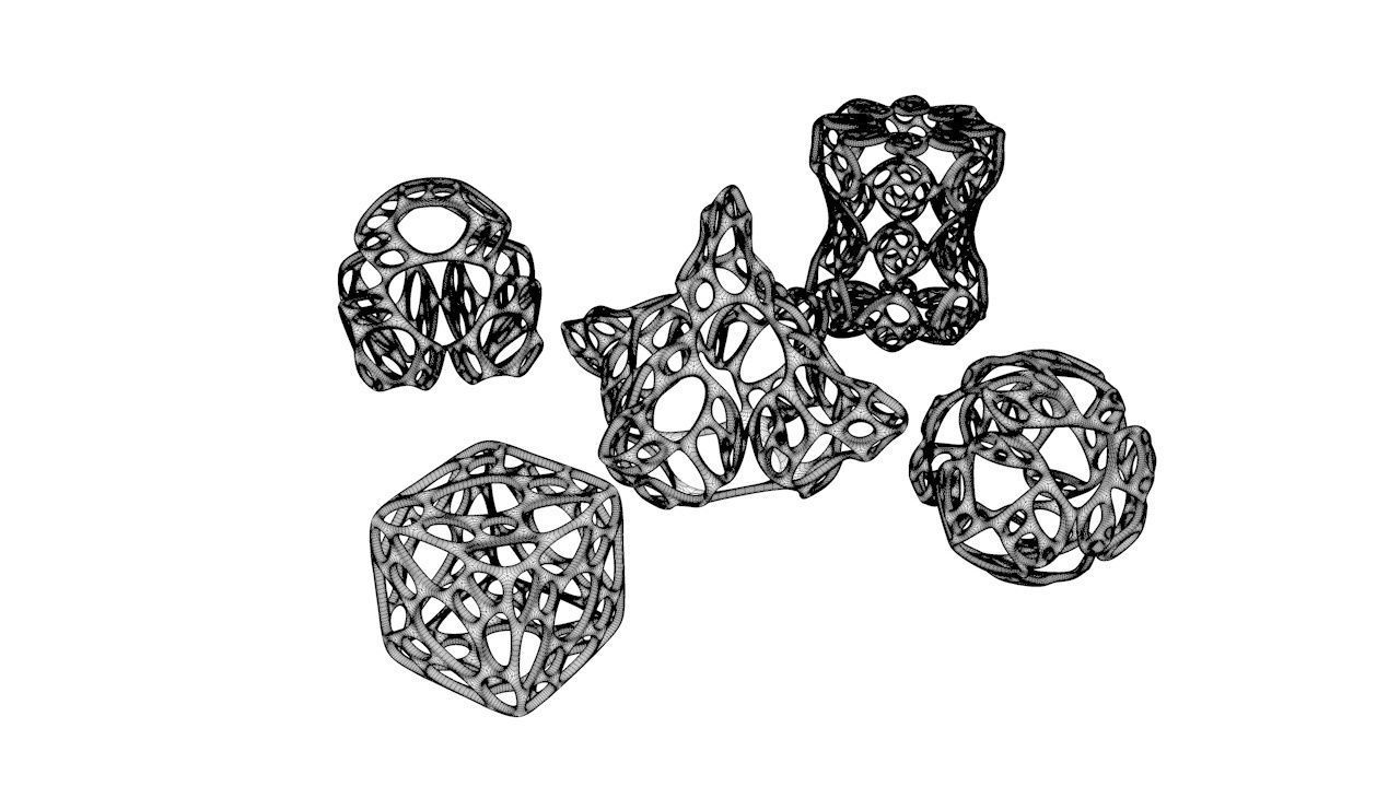 Organic Geometric Figures 3D model 3D printable | CGTrader