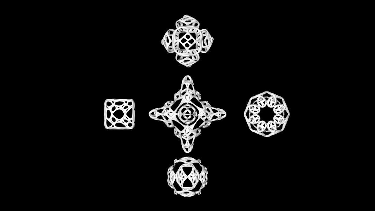 Organic Geometric Figures 3D model 3D printable | CGTrader